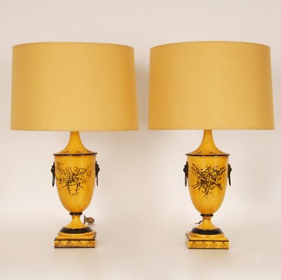 Vintage Italian Neoclassical Table Lamps 1960s Set of 2