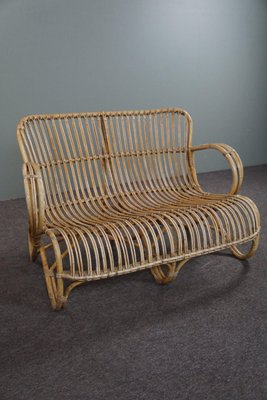 Vintage rattan settee store