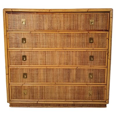 Mid Century Bamboo Dresser attributed to Vivai Del Sud Italy 1970s