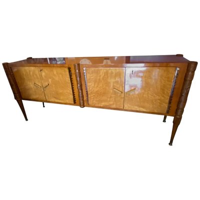 Credenza Mid Century moderna in legno intagliato a mano di Pier Luigi Colli Italia anni 50