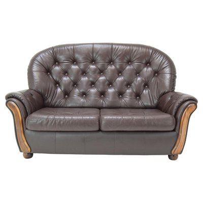 Mid Century Leatherette 2 Seat Sofa 1990s