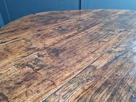 17th Century Oval Oak Drop Leaf Table for sale at Pamono