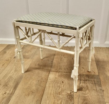 French Bamboo Vanity Stool