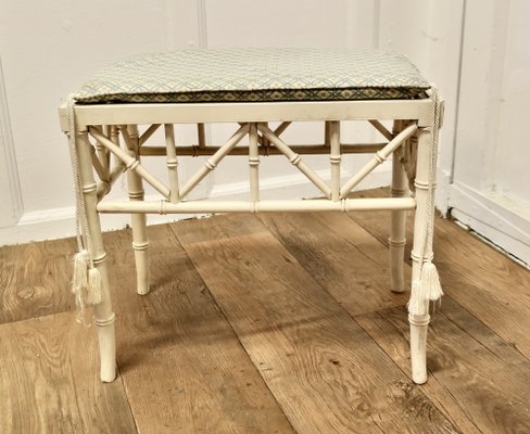 French Bamboo Vanity Stool