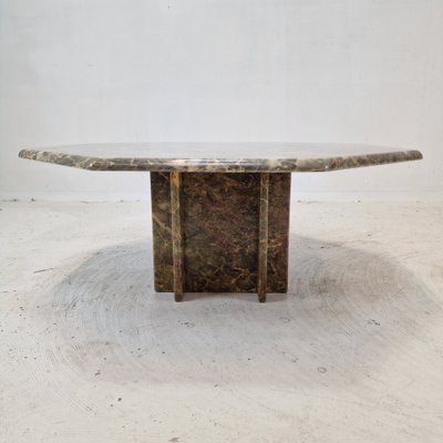 Italian Octagon Marble Coffee Table 1980s
