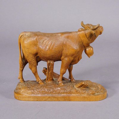 Carved Wooden Cow