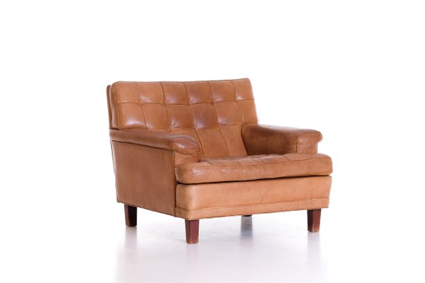 Merkur Easy Chair in Buffalo Leather by Arne Norell 1960s