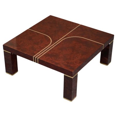 Walnut and brass coffee table store