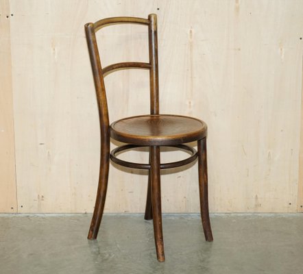 Austrian Bistro Dining Bar Bentwood Chairs from Thonet 1930s Set of 4 for sale at Pamono