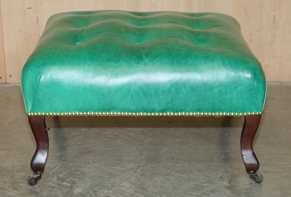 Green chesterfield footstool store