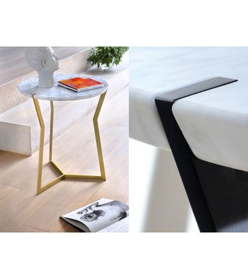 Nero white marble accent table store