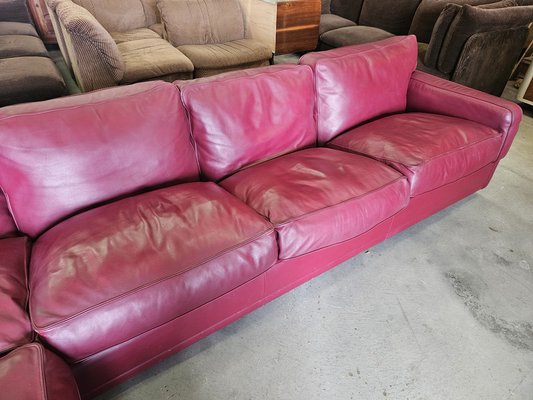 Modular Corner Sofa in Bordeaux Leather from Poltrona Frau Italy 1970s Set of 3 for sale at Pamono