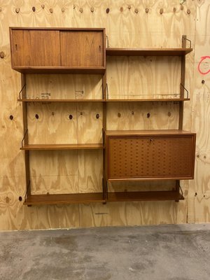 Vintage Scandinavian Teak Wall Unit by Poul Cadovius for Royal System 1960s for sale at Pamono
