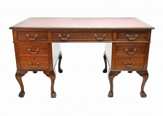 Chippendale Desk Writing Table Pedestal 1890s for sale at Pamono