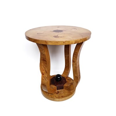 Art Deco Style Burl Wood Side Table