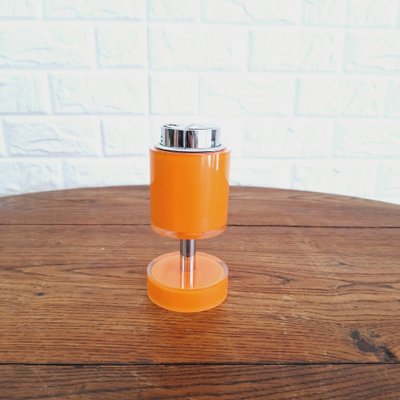 Vintage Orange Metacrilate Table Lighter from Sarome Japan 1970s