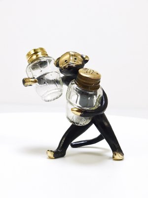 Monkey Salt and Pepper Shakers by Walter Bosse for Herta Baller Austria 1950s