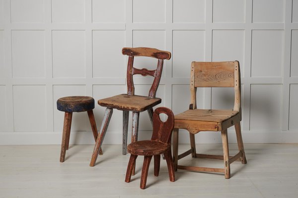 Antique Northern Swedish Country Folk Art Chair