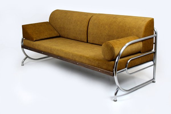 Bauhaus Sofa aus Chrom Stahlrohr von Hynek Gottwald 1930er