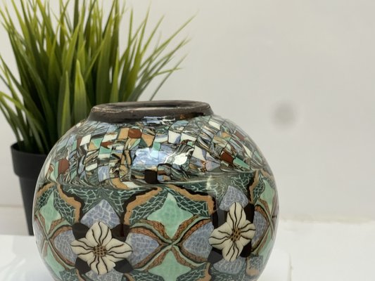 Micro-Mosaic Ceramic Vase by Jean Gerbino for Vallauris Micro-Mosaic Ceramic Vase by Jean Gerbino for Vallauris