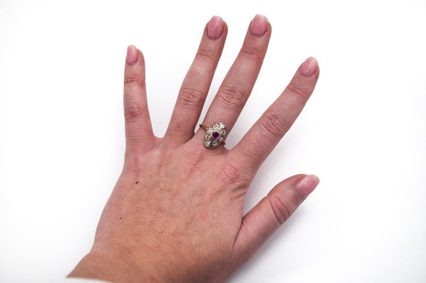 Vitage Art Deco Ring mit Rubin 1920er