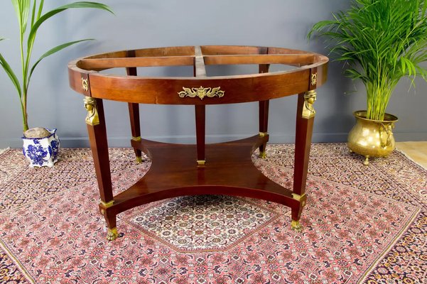 French Empire Style Walnut Table and Chairs 1920s Set of 8 for sale at Pamono