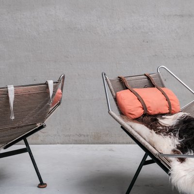 Flag Halyard Lounge Chairs by Hans Wegner for Getama Set of 2