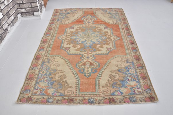 Vintage Turkish Burnt Orange Rug, 1960s for sale at Pamono Vintage Turkish Burnt Orange Rug, 1960s for sale at Pamono