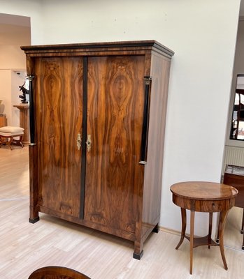 Empire Armoire in Walnut Veneer Brass Vienna 1815 for sale at Pamono