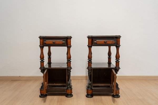 Antique Portuguese Romantic Nightstands 19th Century Set of 2 for sale at Pamono