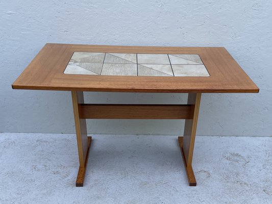 Small Mid Century Teak and Tile Dining Table from Gangso Mobler
