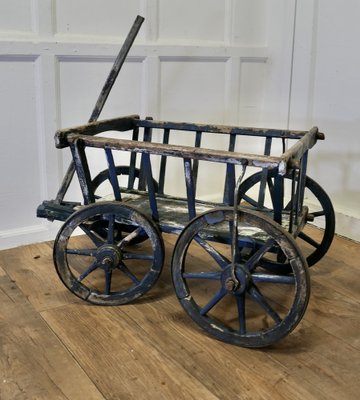 Old Wood Push Cart 0081010 Vintage Wooden Farm Cart X1 Stockyard