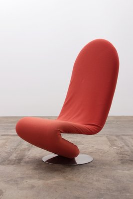Verner Panton 1 2 3 Chair with High Backrest in Red Orange by Verner Panton for Fritz Hansen 1973 for sale at Pamono
