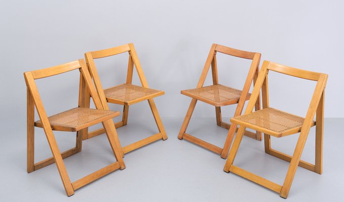 Beech Wood Folding Chairs from ZMG 1958 Set of 4 for sale at Pamono