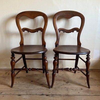 Birch Balloon Backed Chairs Set of 2
