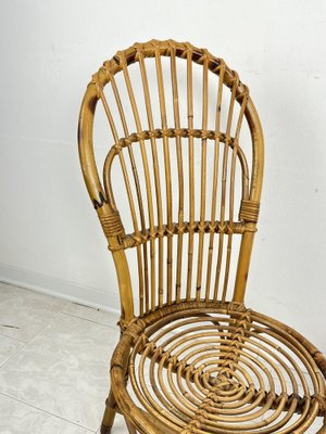 Small Mid Century Italian Bamboo Chairs 1950s Set of 2