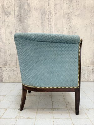 Art Deco Blue Tub Armchair for sale at Pamono