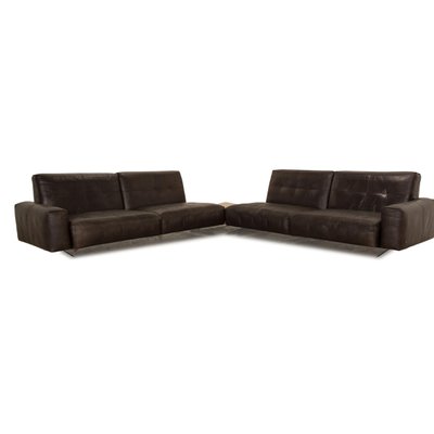 50 Leather Corner Sofa in Dark Brown from Rolf Benz for sale at Pamono