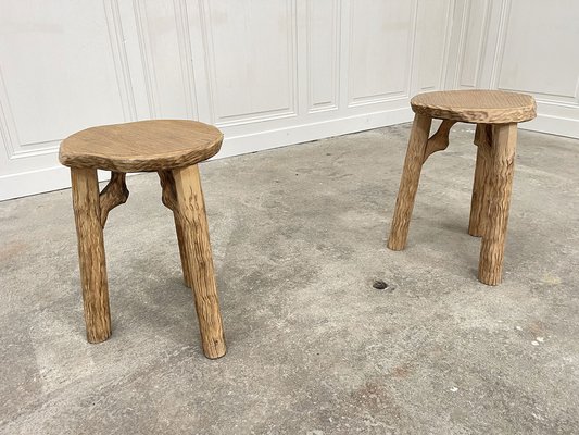 Vintage Wooden Stools 1960s Set of 6