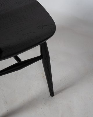 Quaker Dining Chair by Ercol Enameled in Black 1960s