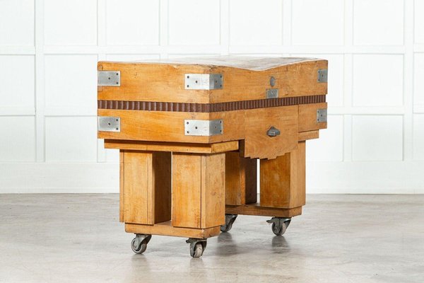 French Maple Butcher s Block Counter Table 1930s