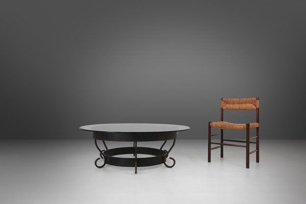 Rustic Coffee Table With Wrought Iron Metal Table Legs / Coffee Table