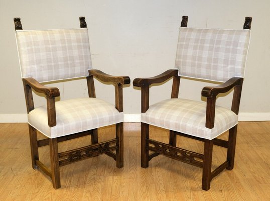 Carvers Throne Armchairs Set of 2