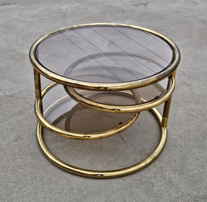 Mid Century Modern Italian Swivel Coffee Table by Milo Baughman 1970s