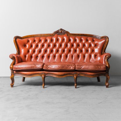 Wooden leather sofa store