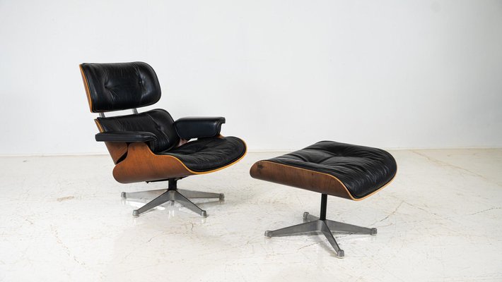 Mid Century Lounge Chair and Ottoman attributed to Charles Ray Eames for Herman Miller