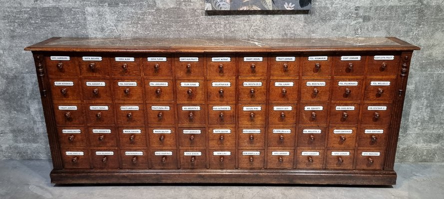 Antique Oak Apothecary Drawer Cabinet 1890s for sale at Pamono