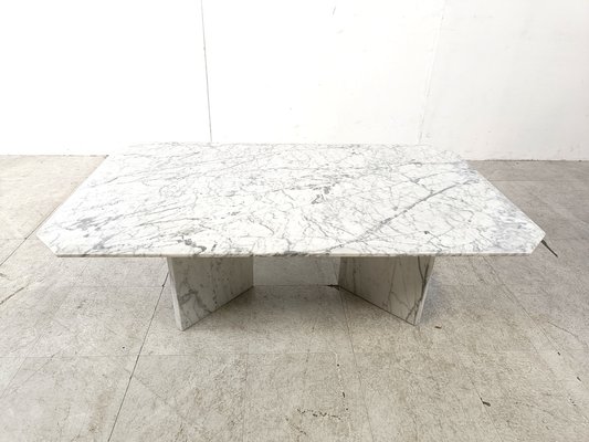 Vintage White Marble Coffee Table 1970s for sale at Pamono
