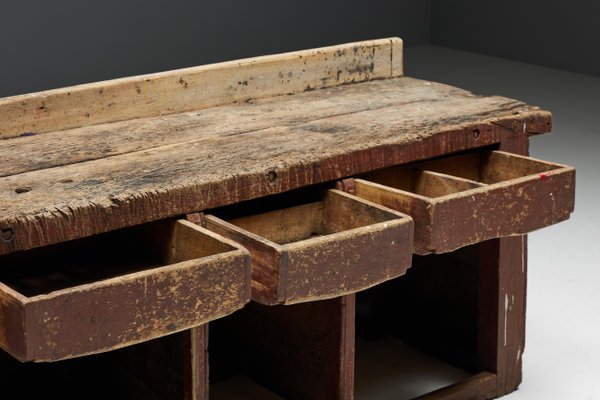 19th Century Art Populaire Workbench or Counter France