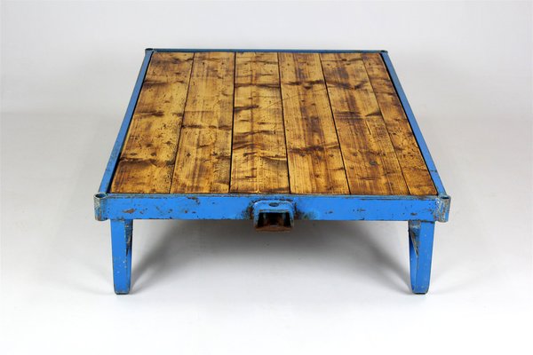 Repurposed Industrial Cart Table